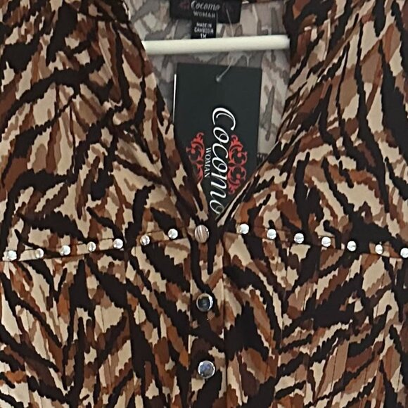 Cocomo | Tops | Nwt Cocomo Animal Print Studded Pleated Top | Poshmark